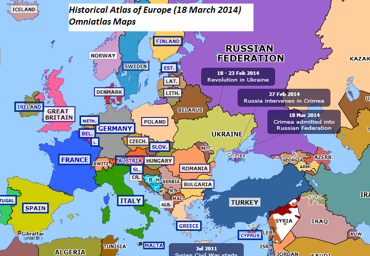Shifting maps of Europe over 200 years from 1815 – 2014 | The k2p blog